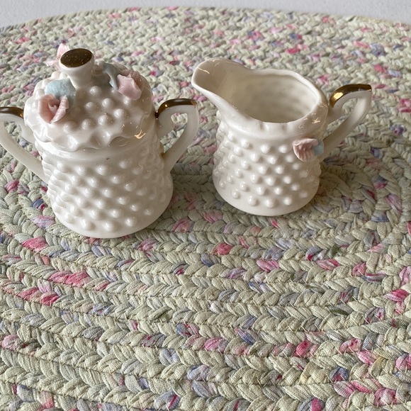 Kitchen | Hobnail Mini Milk Glass Creamer And Sugar Milk Glass | Poshmark